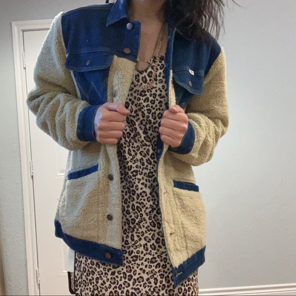 Wrangler | Jackets & Coats | Wrangler Oversized Sherpa Patch Denim ...